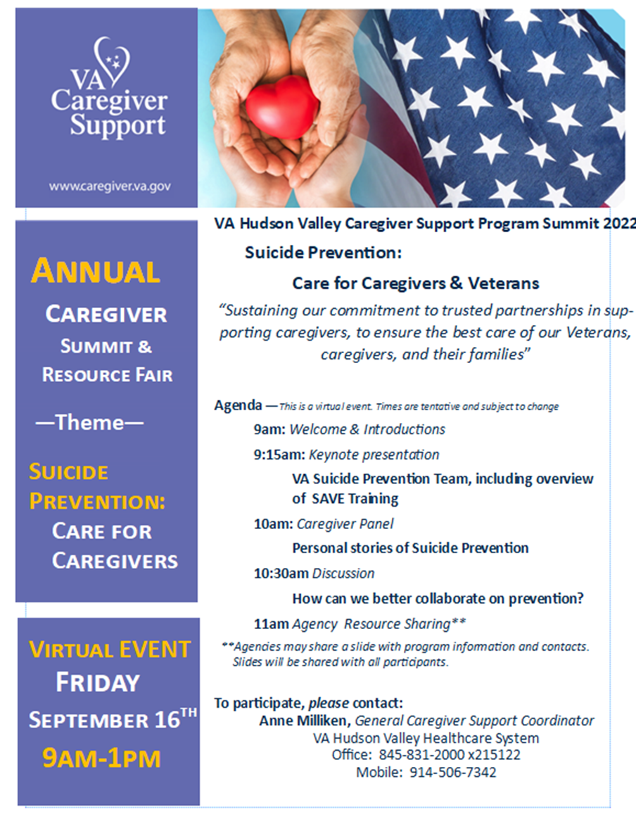 Hudson Valley VA Caregiver Summit Presents: Suicide Prevention-Care for ...